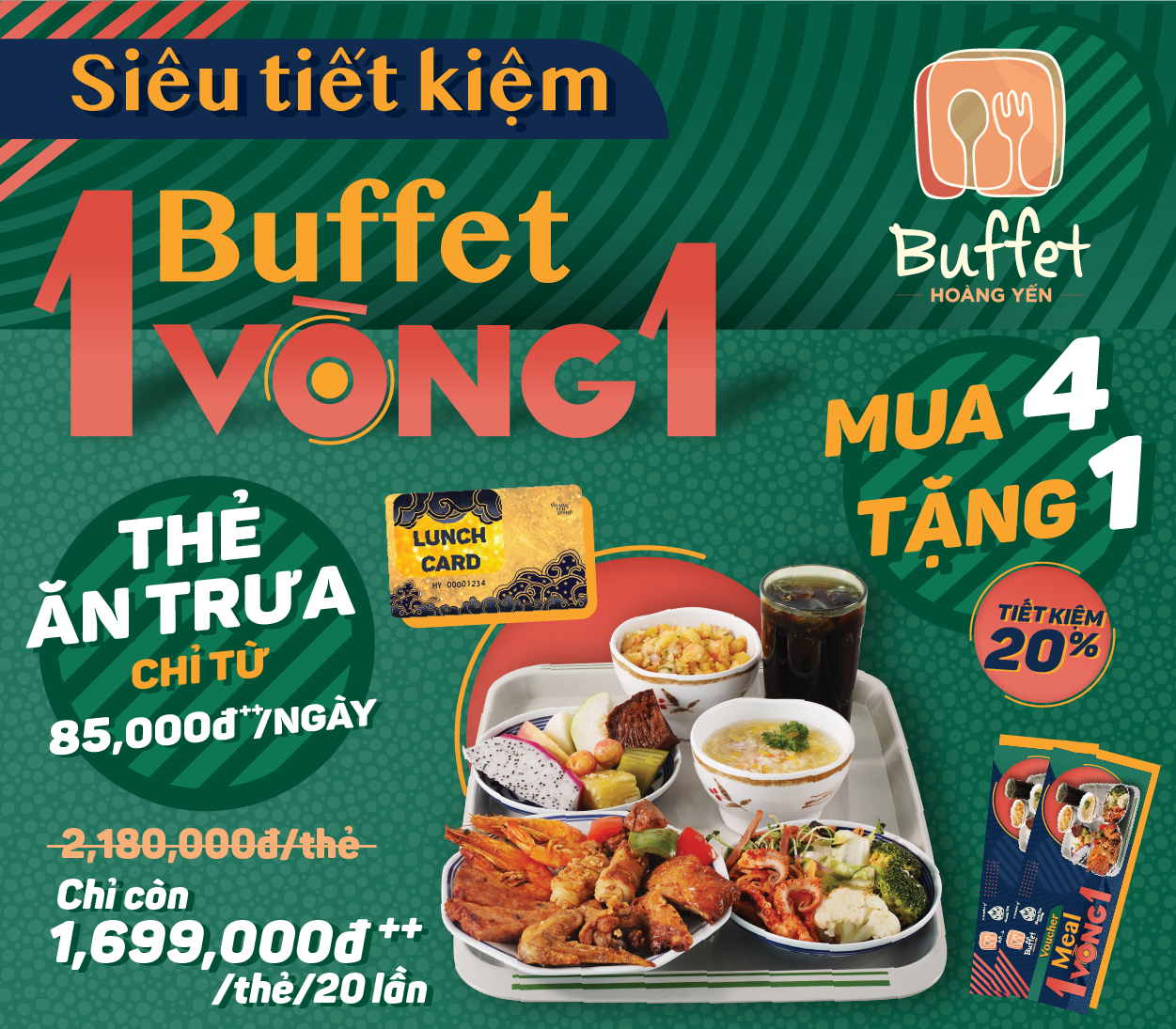 BUFFET 1 VÒNG 1 CHỈ 109K++: ƯU ĐÃI LỚN - SIÊU TIẾT KIỆM | Hoàng Yến Buffet